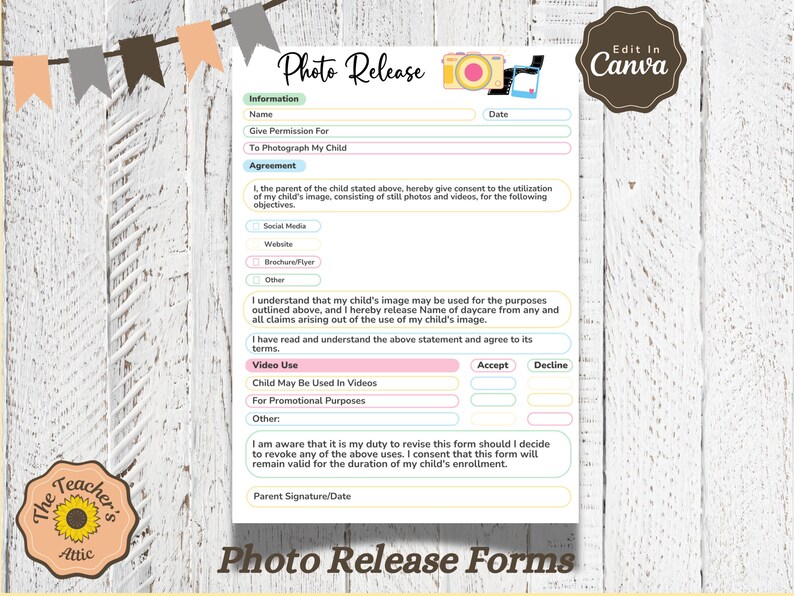 Daycare Template Childcare Printables Canva Template Daycare Forms ...