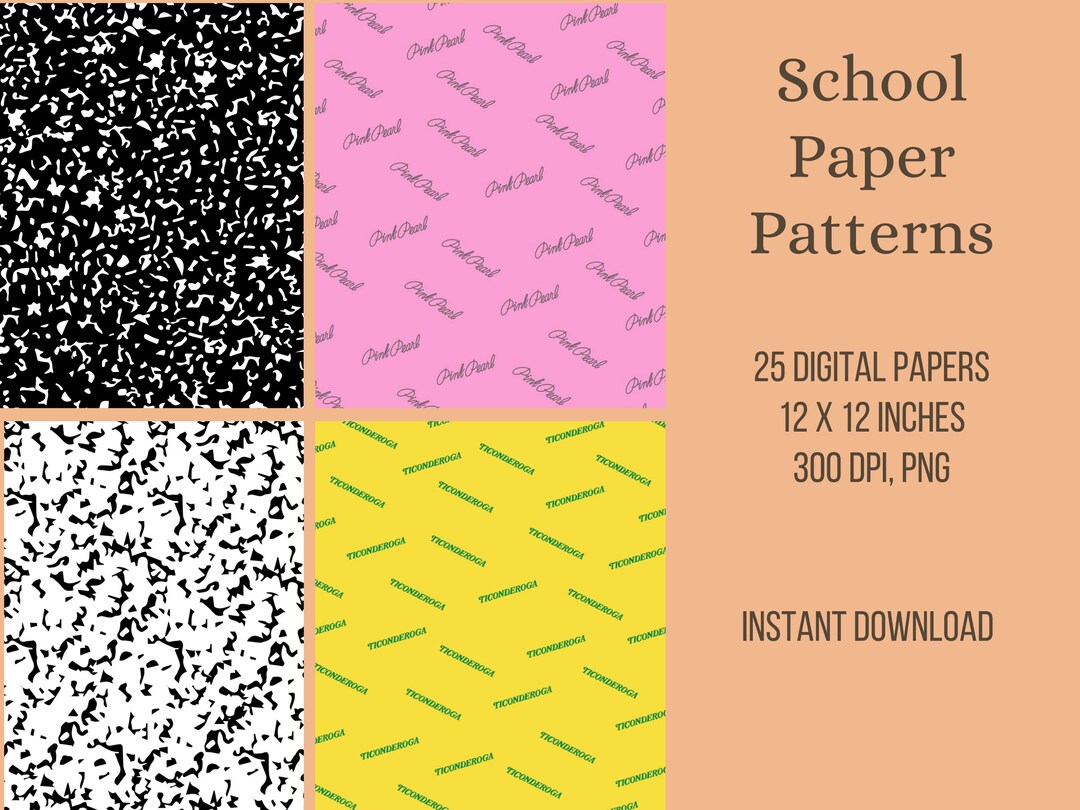 Composition Notebook Digital Paper Printable Teacher Clipart for Back ...