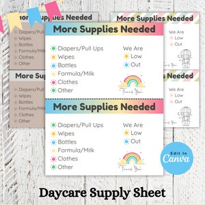 Daycare Template Childcare Printables Canva Template Daycare Forms ...