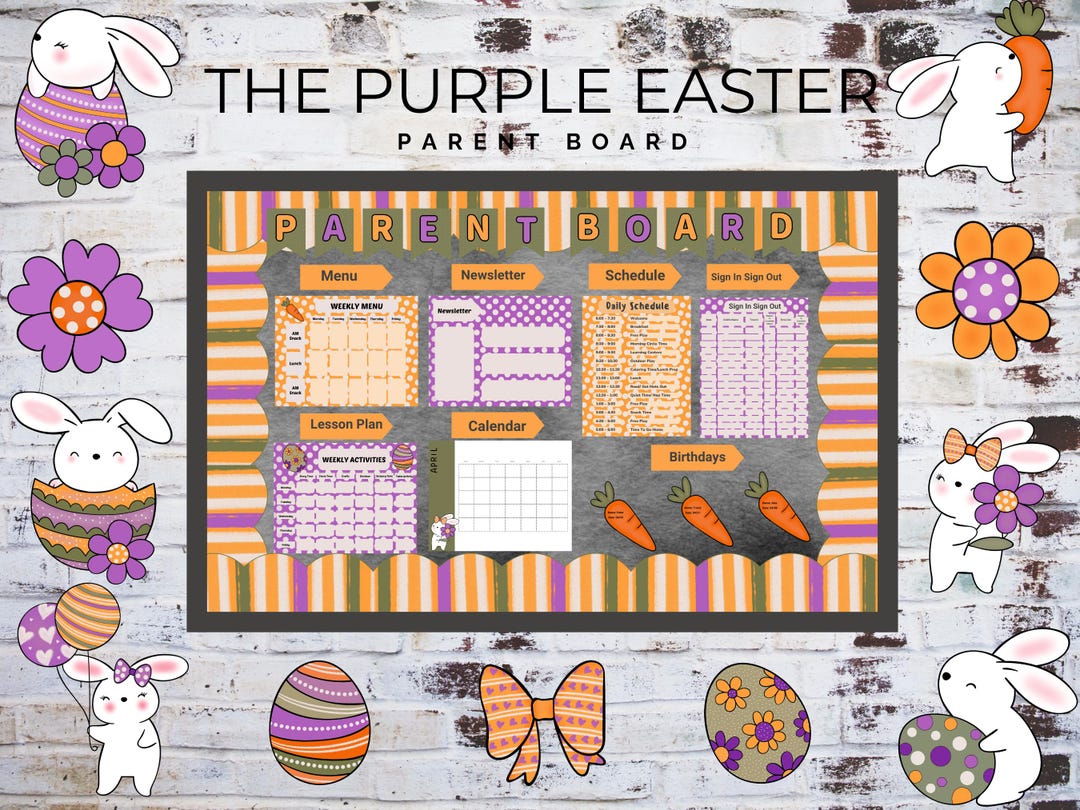 Spring Classroom Parent Board | Easter Bunny Theme | Editable Canva ...