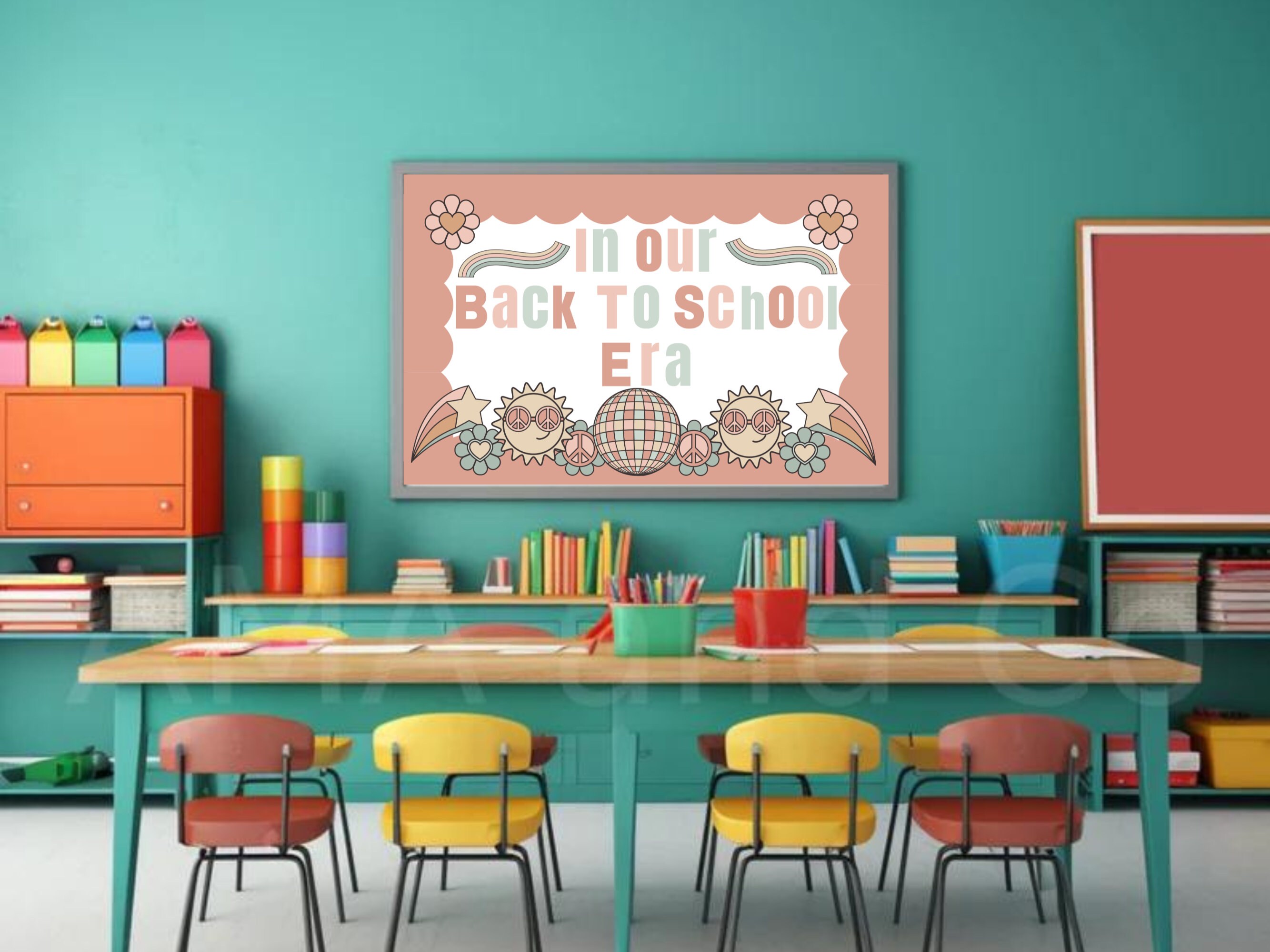 Retro Bulletin Board for Preschool Bulletin Board Kit Daycare Template ...