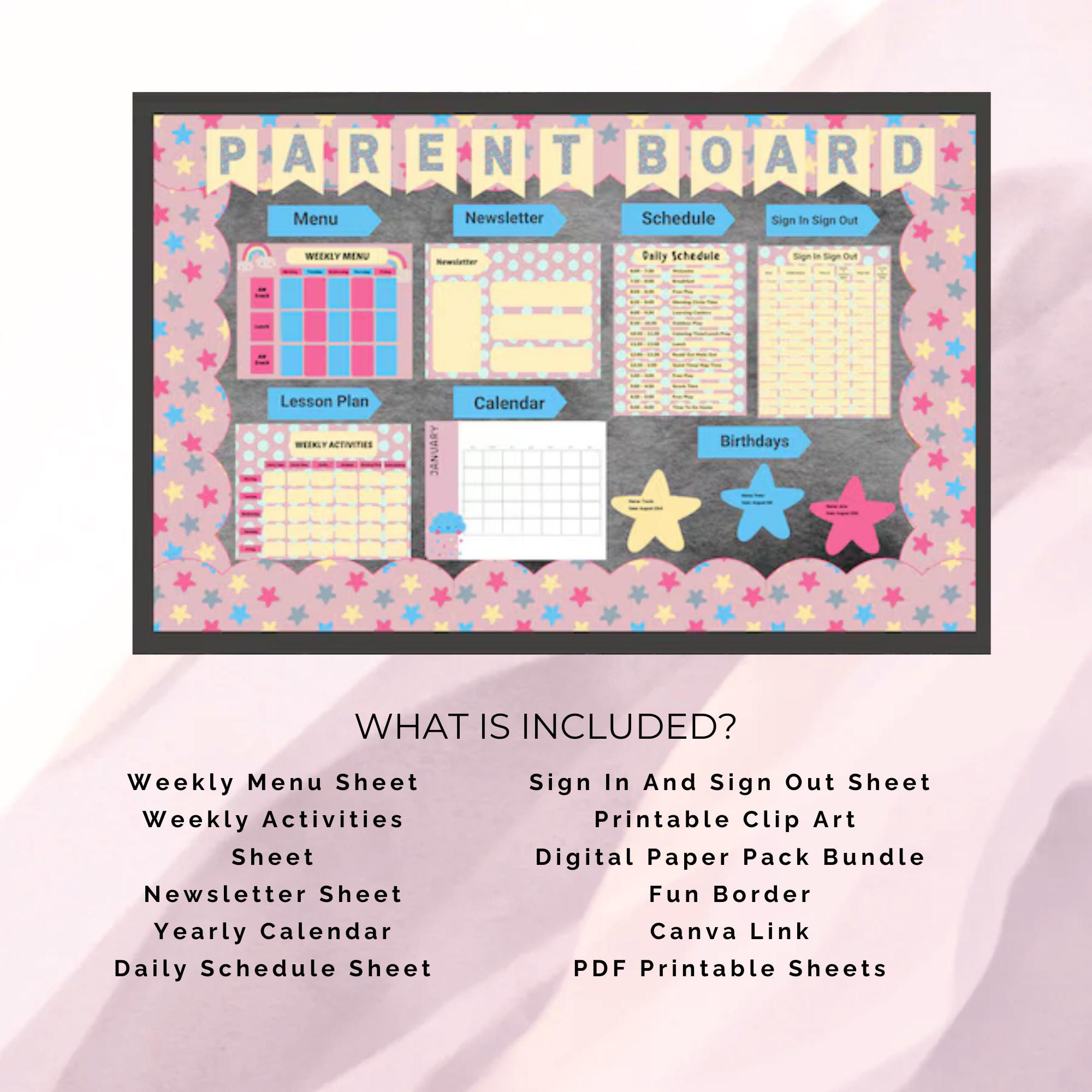 Rainbow Parent Bulletin Board Kit | Editable Canva, Printable PDF & PNG ...