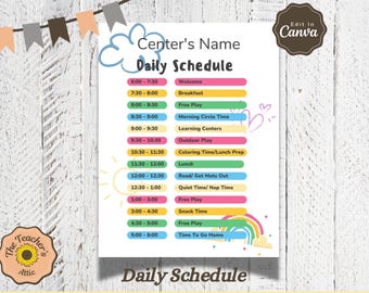 Daycare Rate Sheet Daycare Template Childcare Printables Canva Template ...