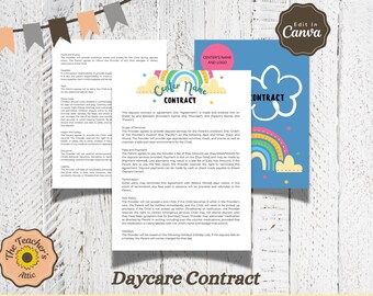 Daycare Rate Sheet Daycare Template Childcare Printables Canva Template ...