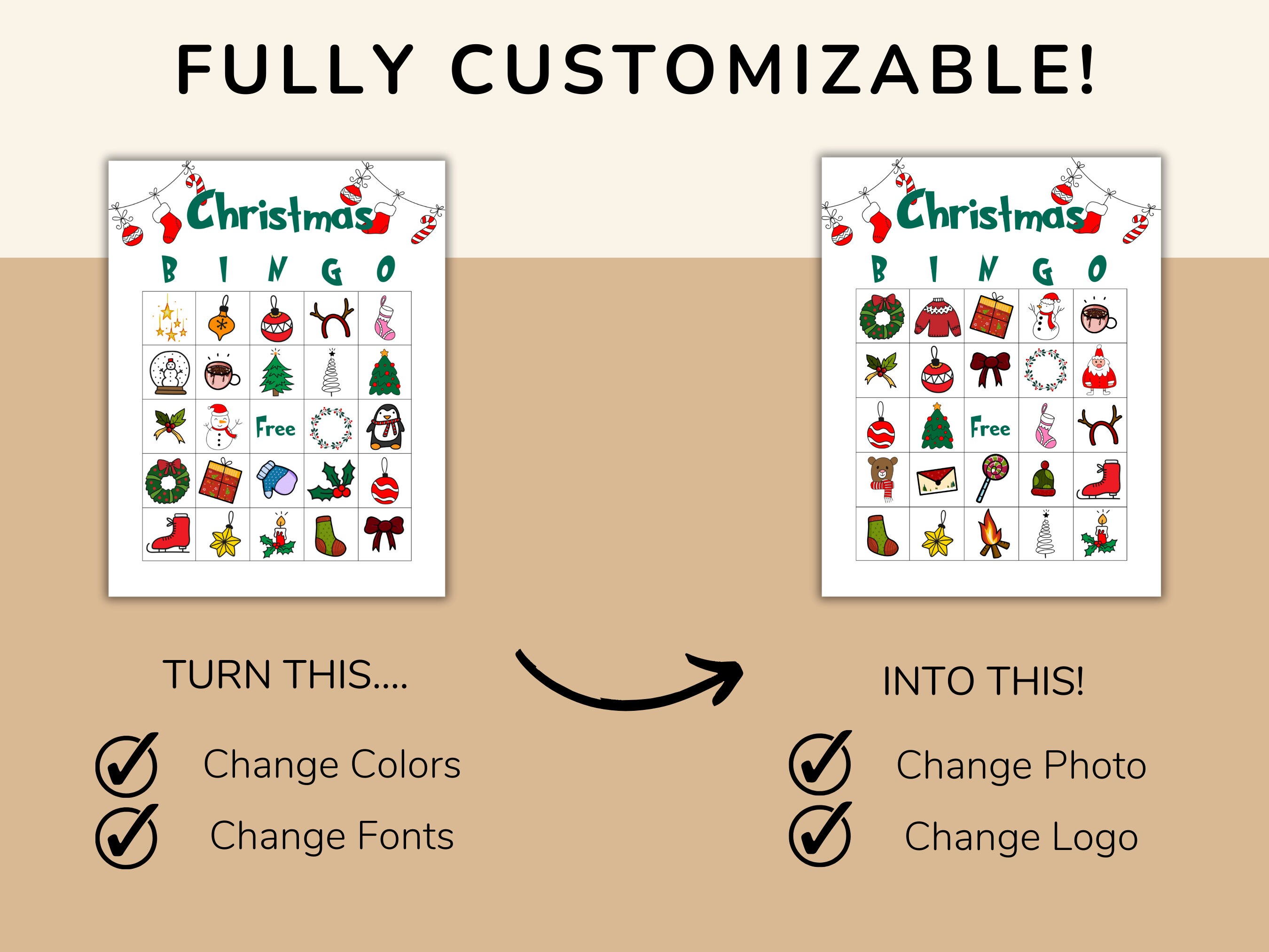 Christmas Bingo 40 Christmas Bingo Cards Kids Christmas Activity Party ...