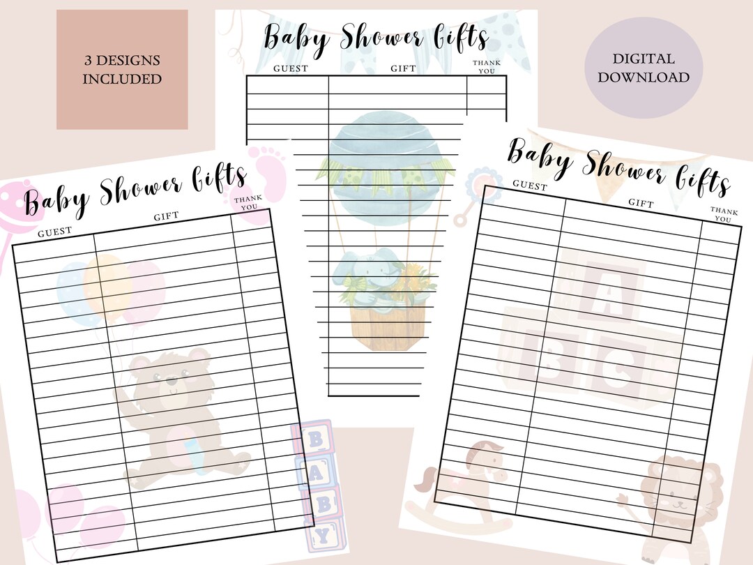 Trio Baby Shower Gift List-simple Design - Etsy