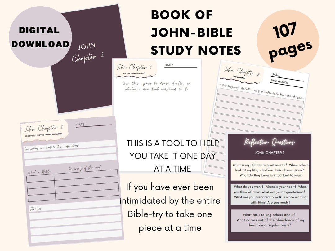 Printable Bible Study and Journal/book of John/bible Help/bible ...