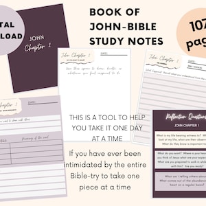 Printable Bible Study and Journal/book of John/bible Help/bible ...