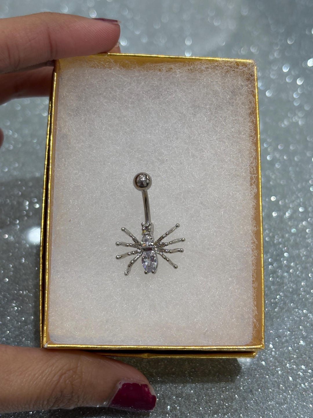 14gclear Sparkle Spider Surgical Steel C.Z Hypoallergic Belly/navel ...