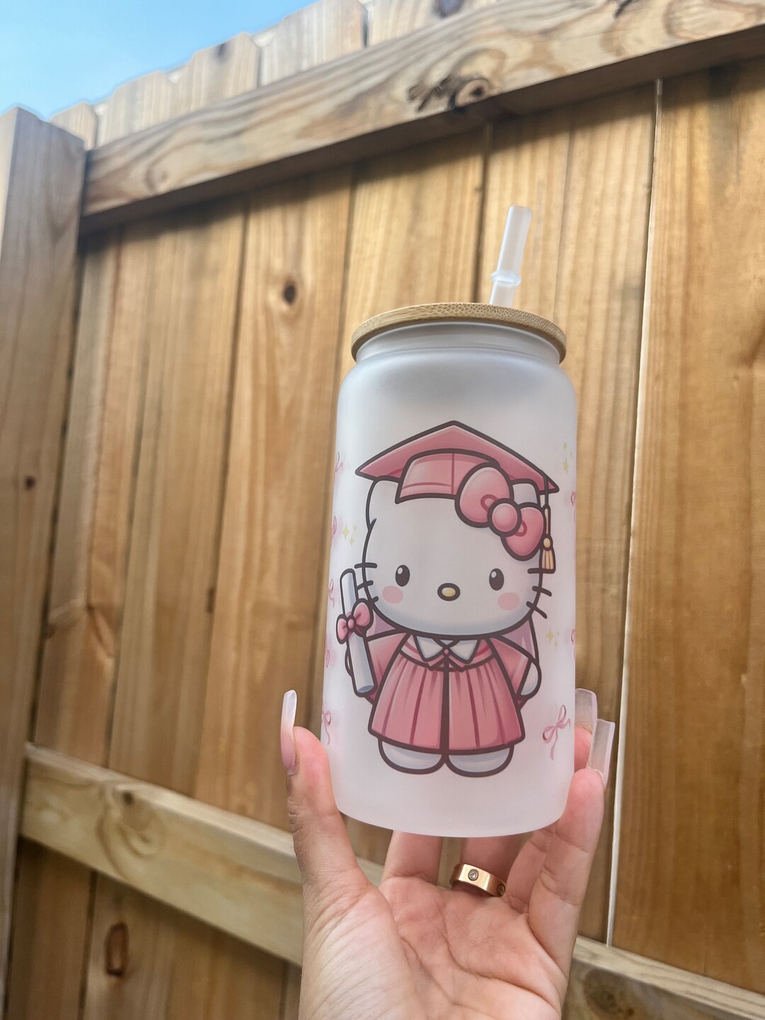 2024 Hello Kitty Grad Libbey Frosted Cup - Etsy