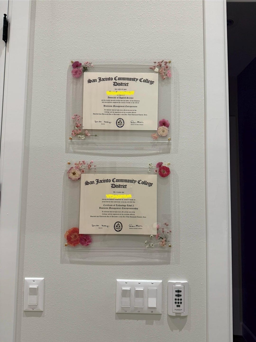 Floral Acrylic Diploma Frame: Pressed Flower Floating Display - Etsy