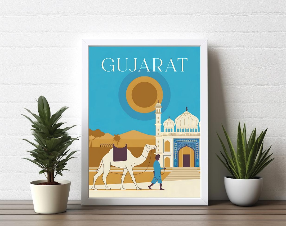 Gujarat Poster, India Travel Poster Wall Art Print, Ahmedabad Poster ...