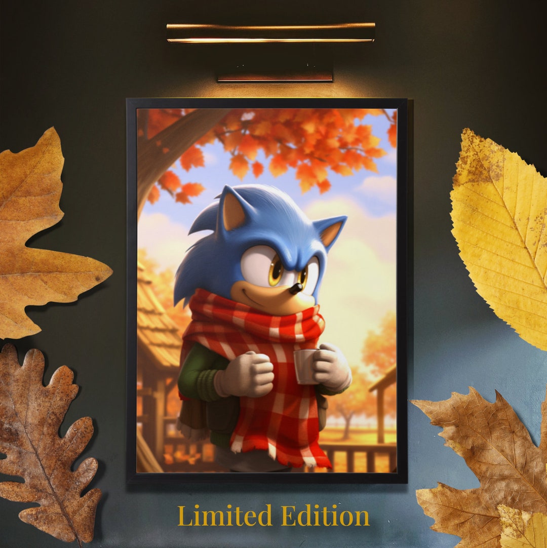 Sonic the Hedgehog Fall Scene Fan Art - Fall Decor, Retro Gaming ...