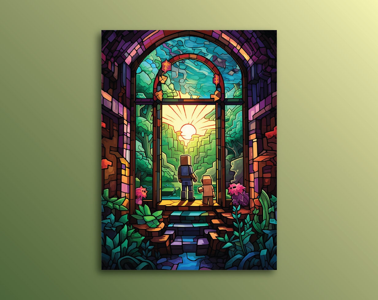 Minecraft Poster, Minecraft, Minecraft Villager, Stained Glass, Fan Art ...