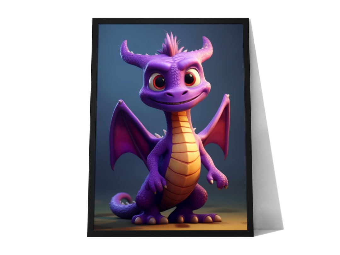 Spyro the Dragon Inspired Pixar Style Fan Art - Giclee Digital Art ...