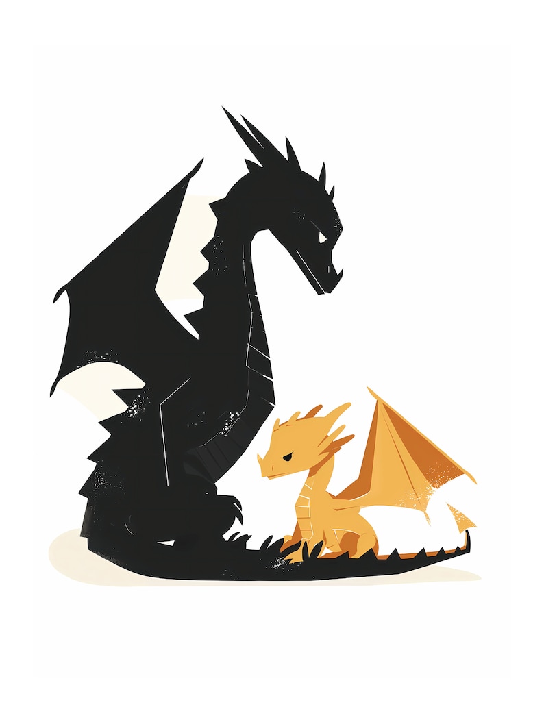 Fourth Wing Poster: Tairn and Andarna Dragon Illustration - Etsy