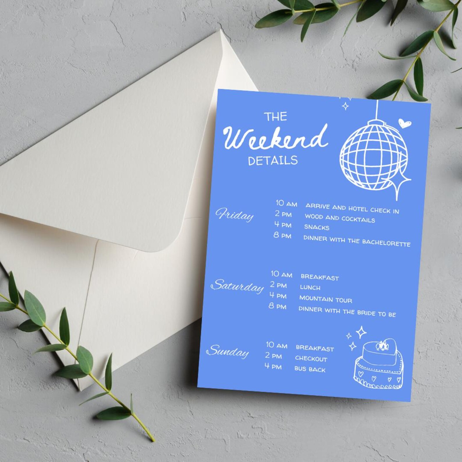 Hand Doodled Bachelorette Invite, Illustrated Bachelorette, Disco ...