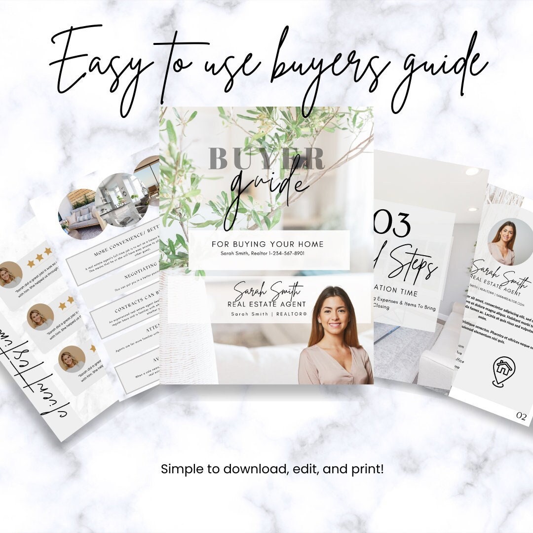 Easy to Use Buyers Guide, Buyers Guide for Realtors, Editable Buyers ...