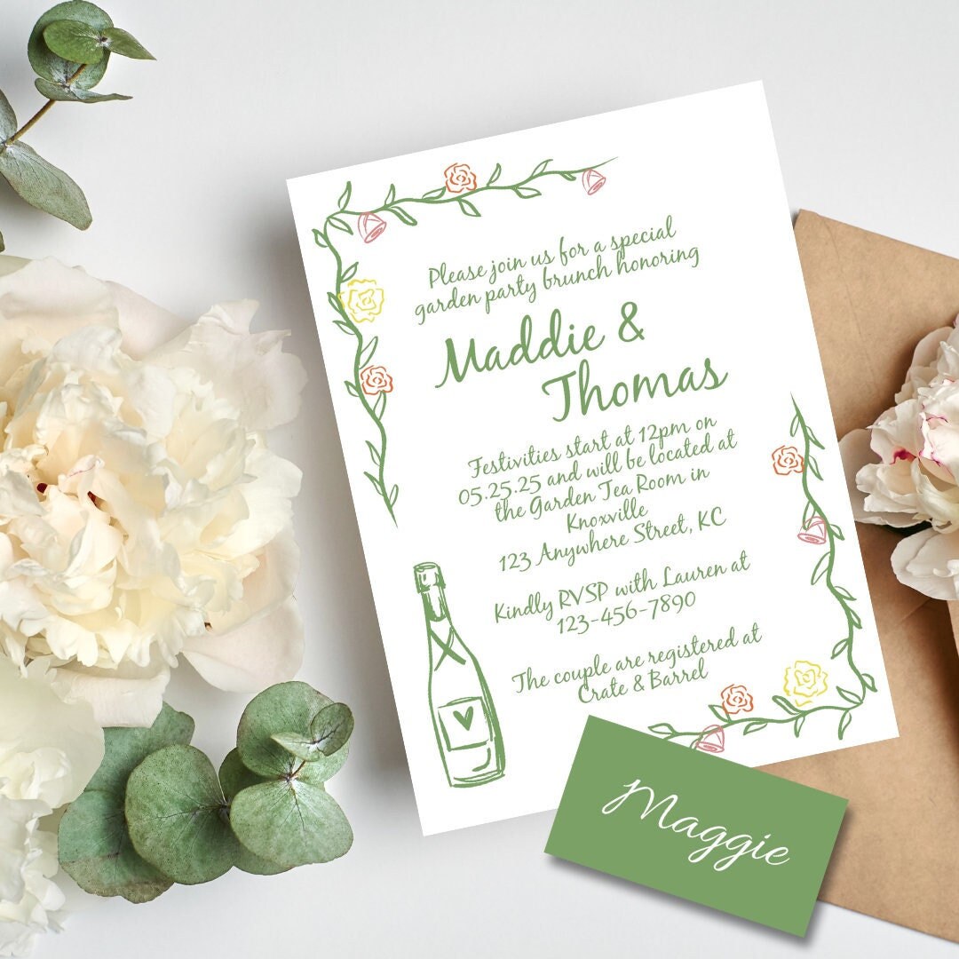 Garden Party Invitation, Engagement Party Invite, Rehearsal Dinner ...