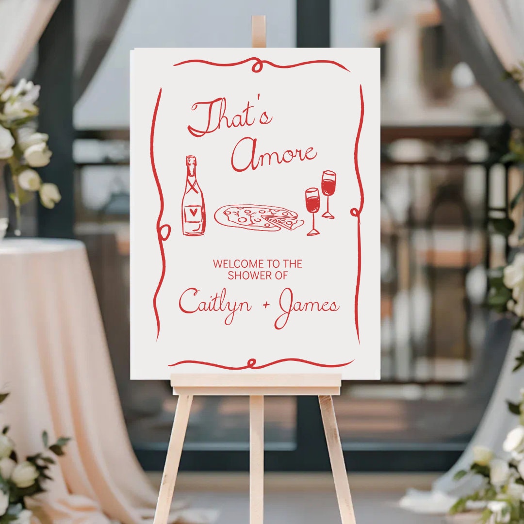 That's Amore Sign, Wedding Rehearsal Sign, Pizza Party Sign, Engagement ...