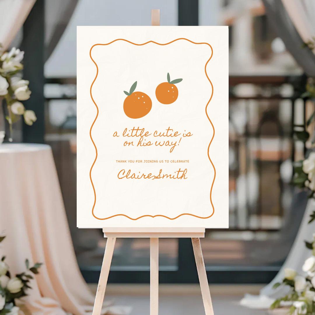 Little Cutie Sign, A Little Cutie is on Their Way, Cutie Baby Shower ...