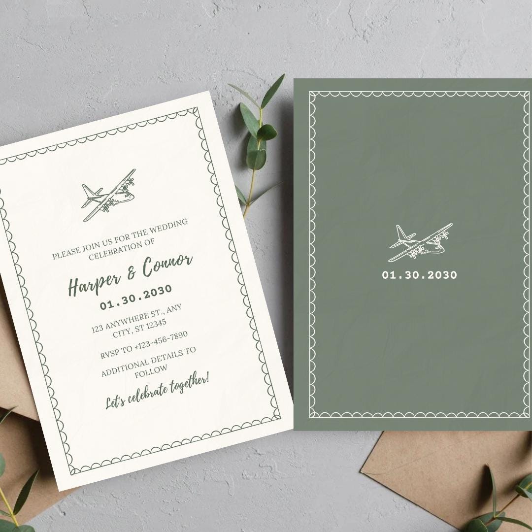 Plane Invitation, Airplane Invitation, Travel Wedding Invite, Take ...