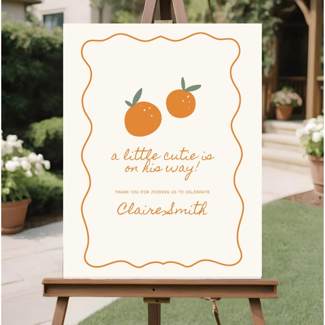 Little Cutie Sign, A Little Cutie is on Their Way, Cutie Baby Shower ...