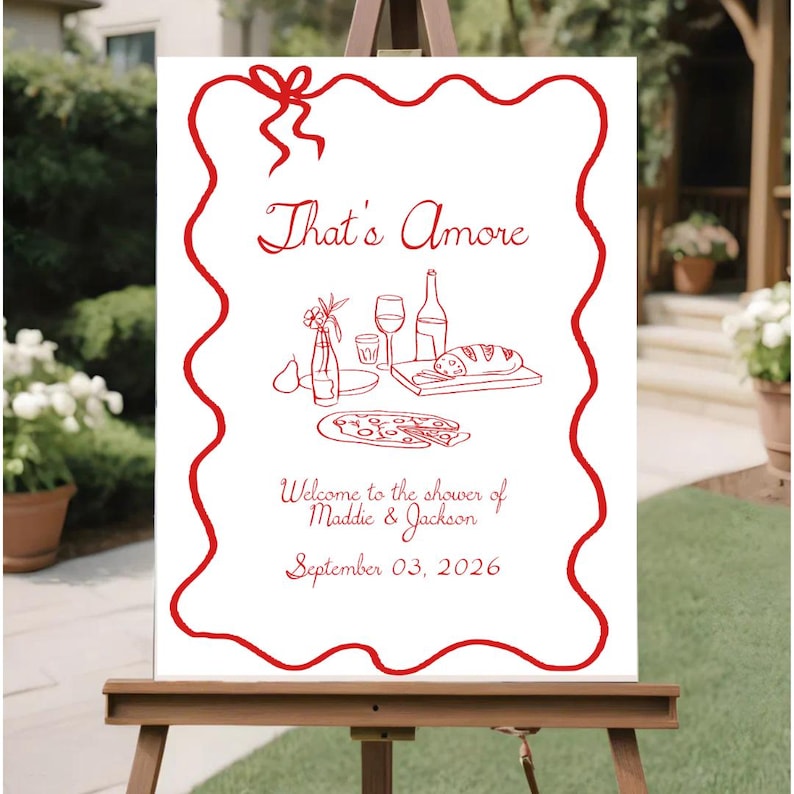 That's Amore Sign, Wedding Rehearsal Sign, Pizza Party Sign, Engagement ...