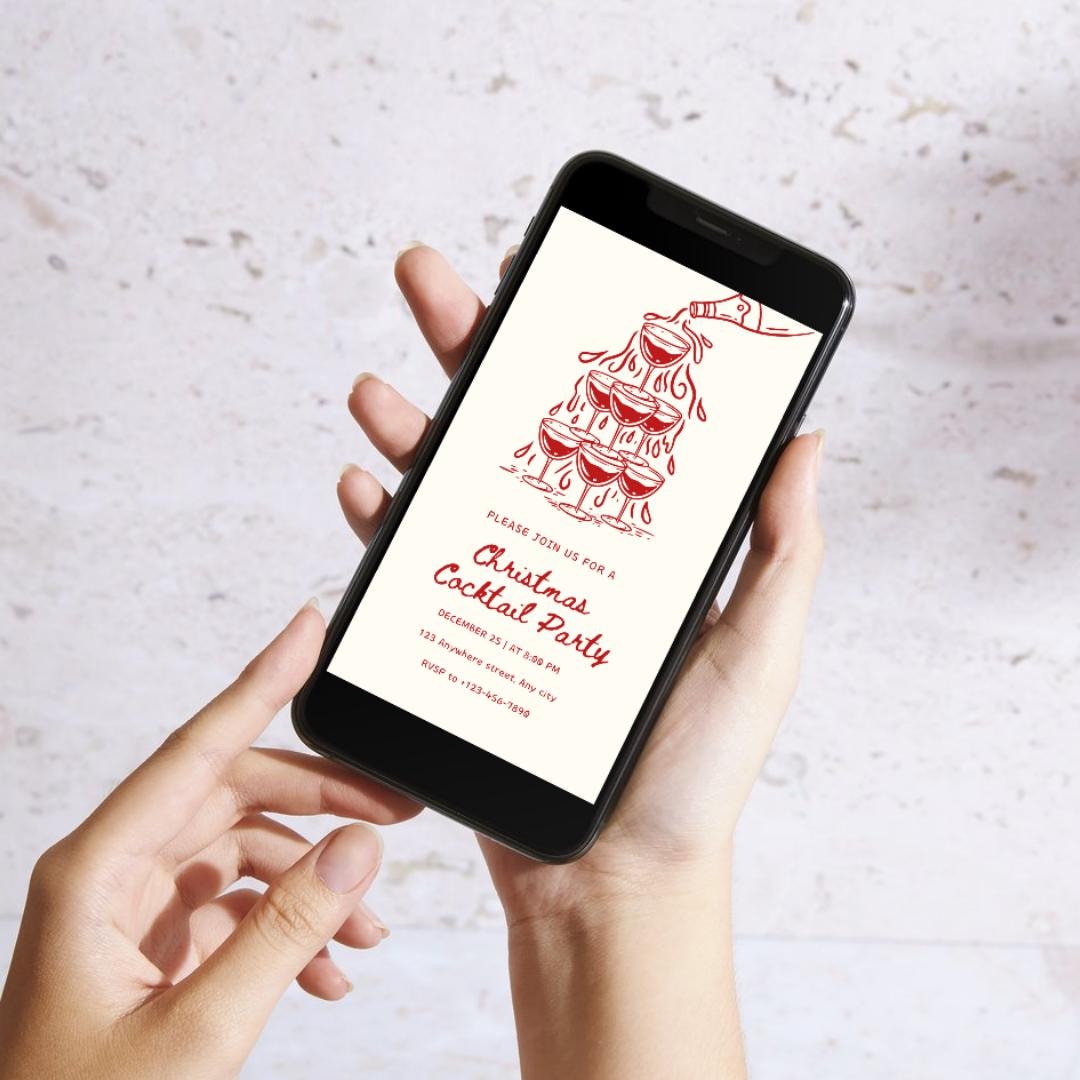 Textable Christmas Cocktail Party Invitation: iPhone Template (canva ...
