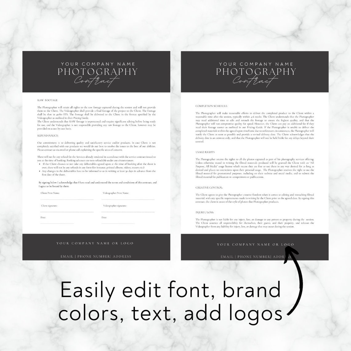 Photographer Contract | Photography Contracts | Client Contract ...