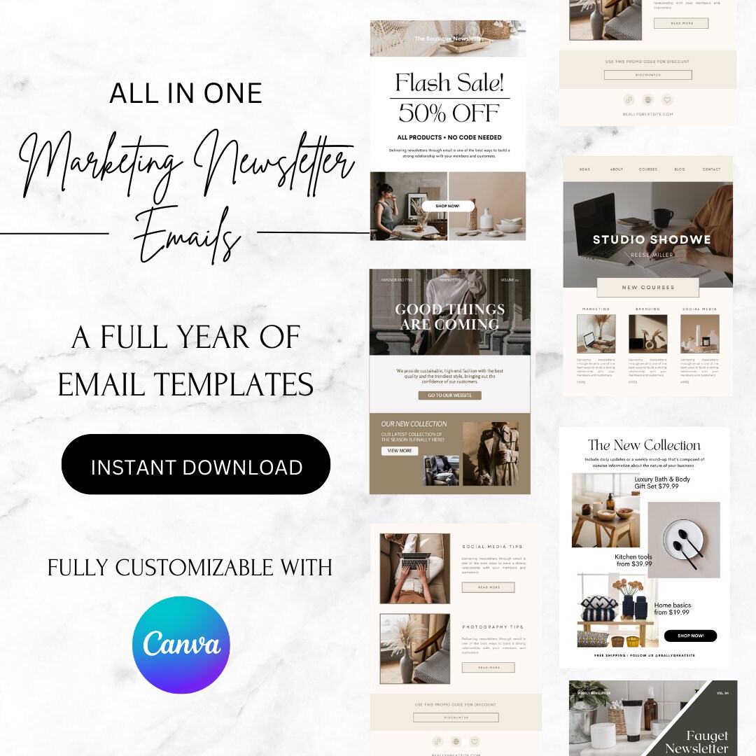 E-mailmarketing Canva-sjabloon, nieuwsbriefsjabloonkit, verkoop-e ...