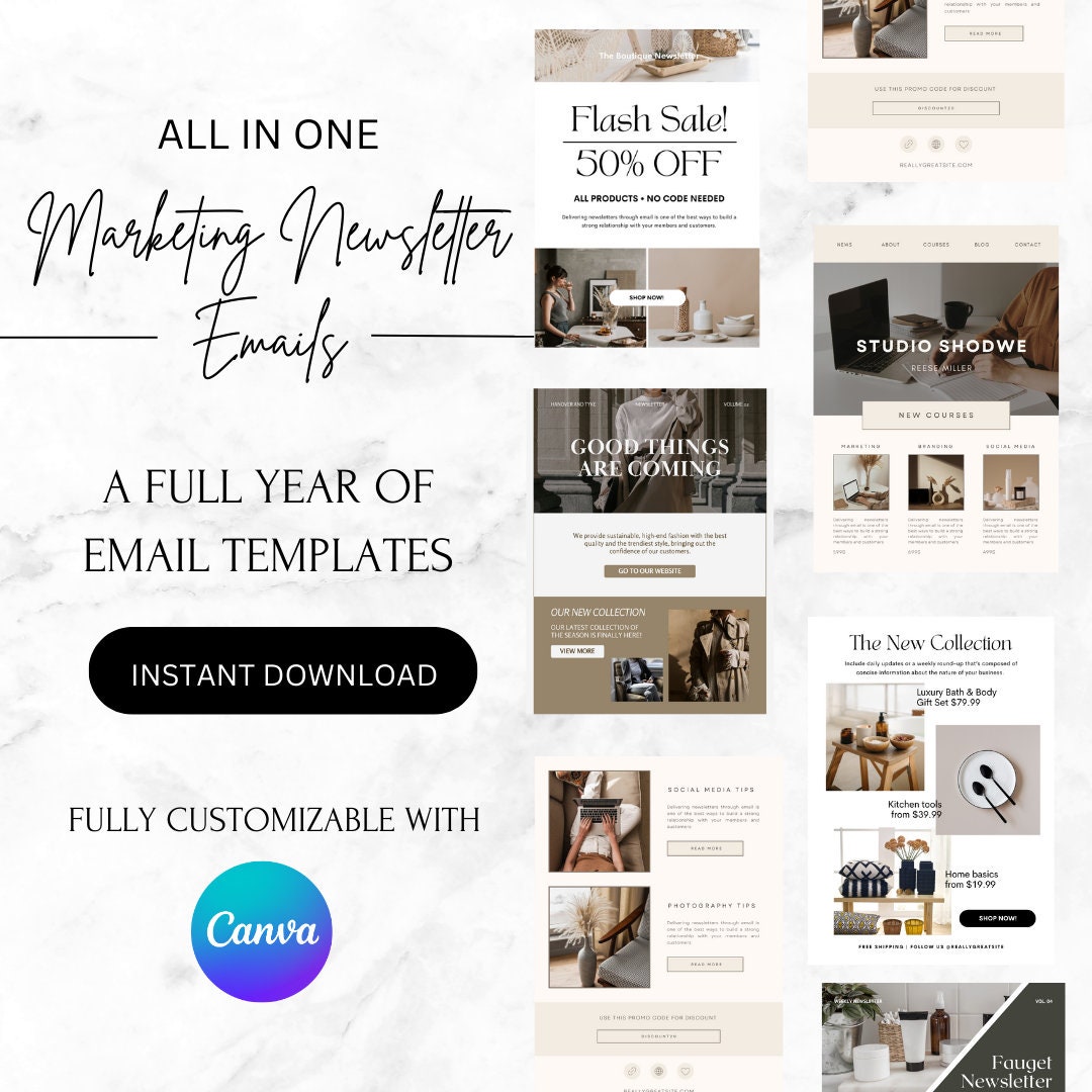 Email Marketing Canva Template, News Letter Template Kit, Sales Email ...