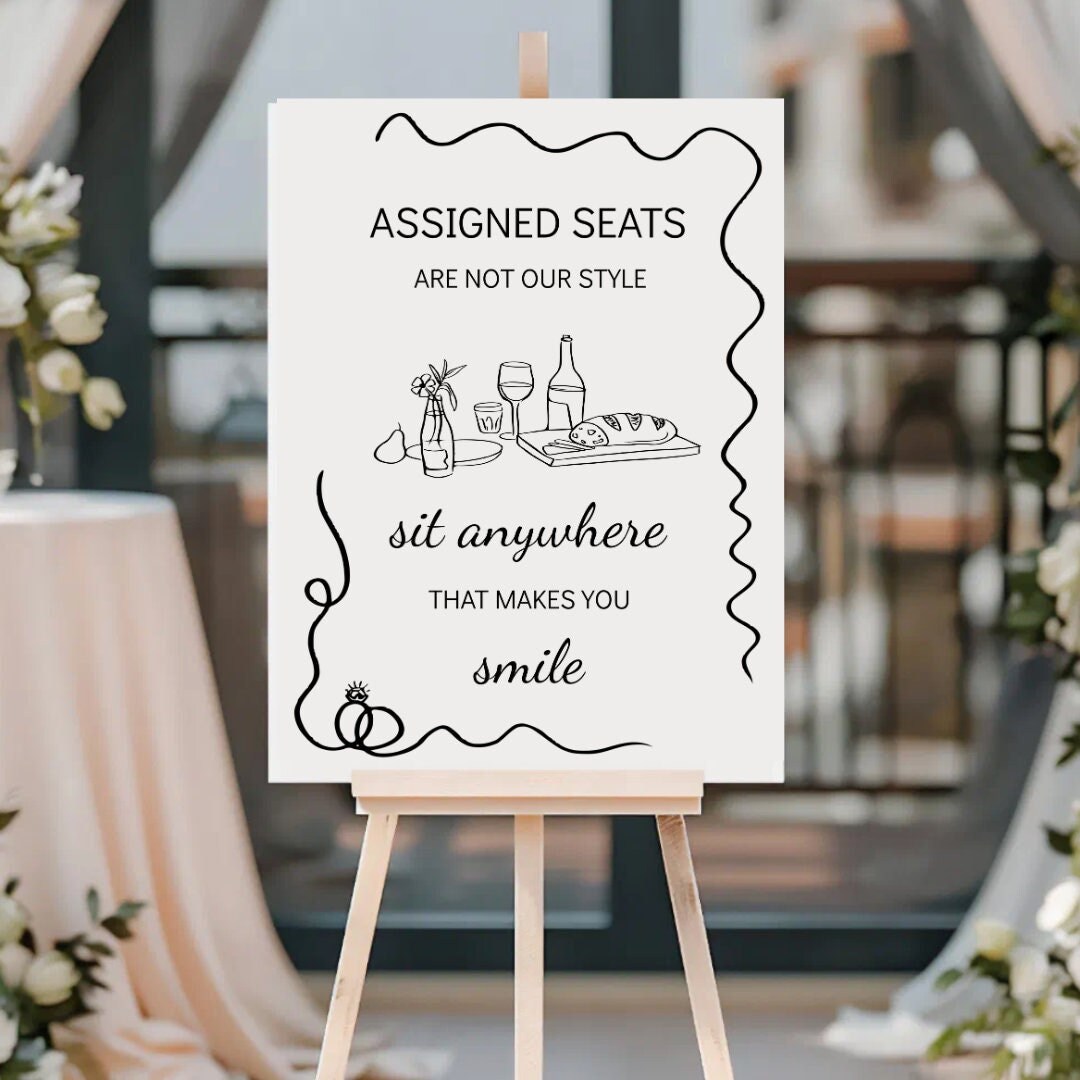 Take A Seat Sign, Sit Anywhere Sign, Wedding Templates, Customizable ...