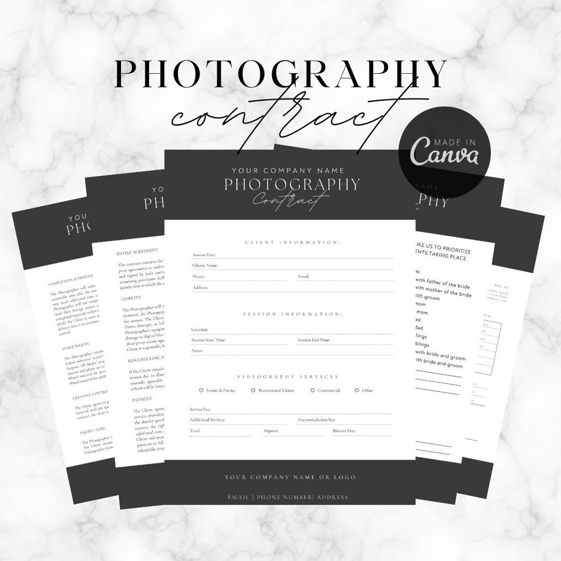 Photographer Contract | Photography Contracts | Client Contract ...