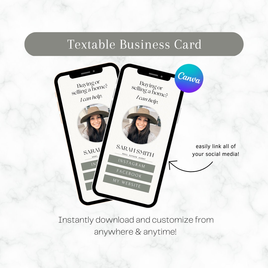 Textable Business Card, Business Card With Links, Linkable Business ...