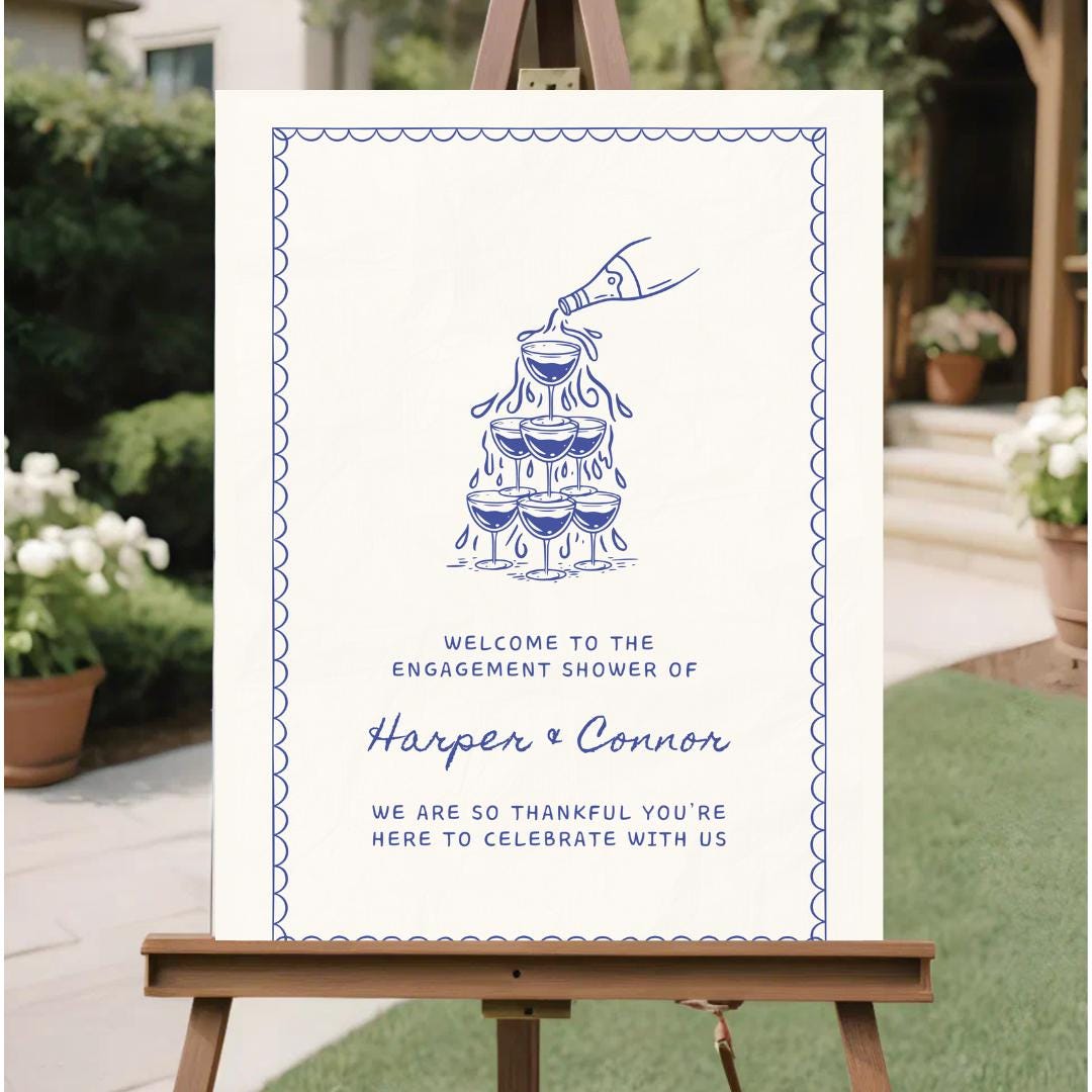 Engagement Party Welcome Sign, Welcome Dinner Sign, Dinner Party ...