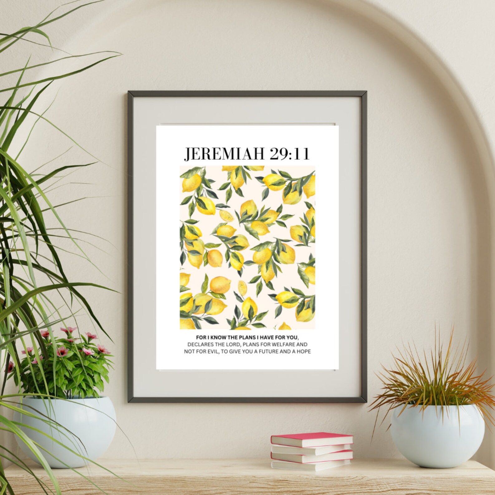 Jeremiah 29:11 Print, Jeremiah Lemon Art Print, Bible Verse Lemon Art ...