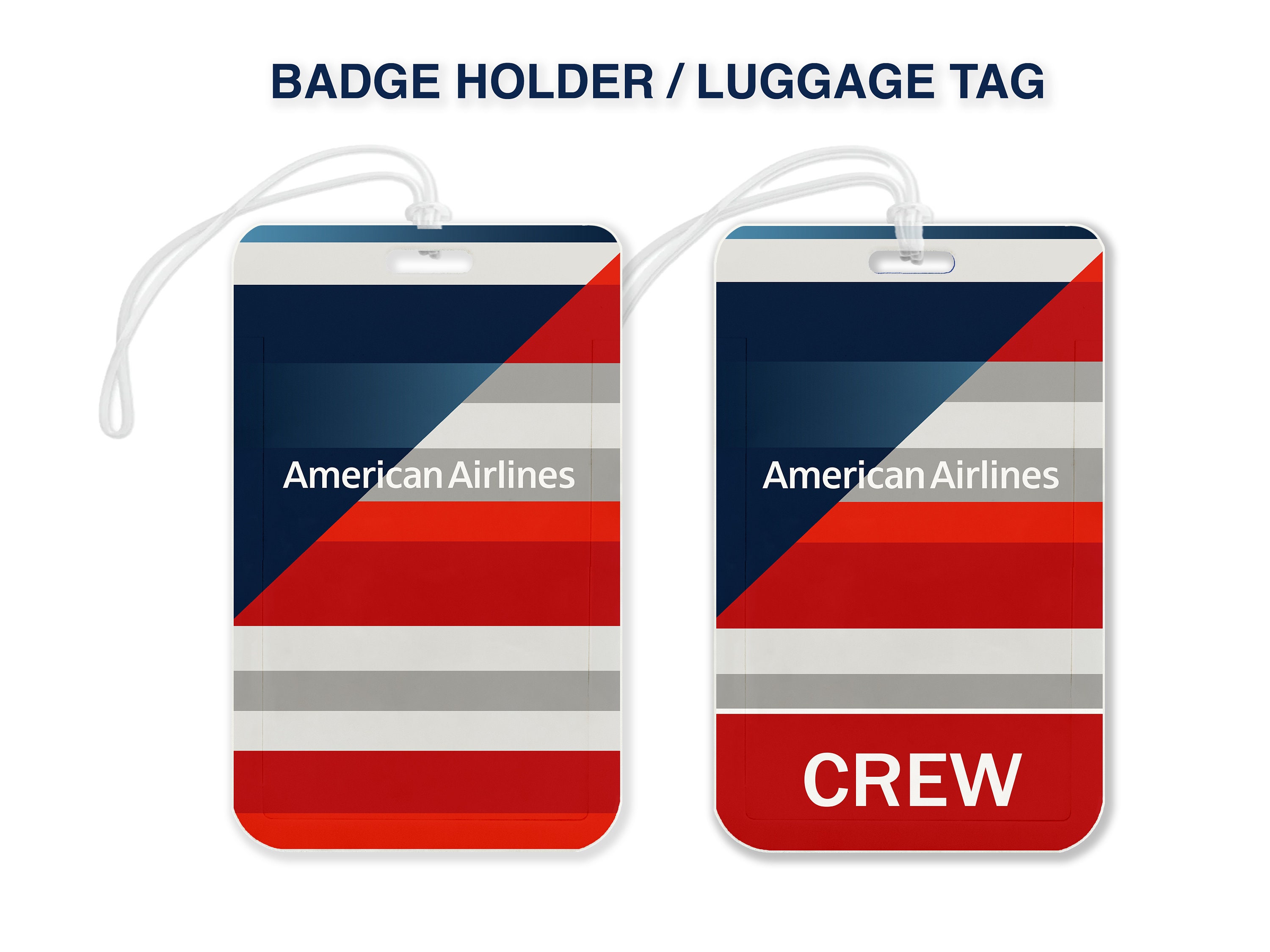 American Airlines Badge Card Holder Luggage Tag Personalize Customize ...