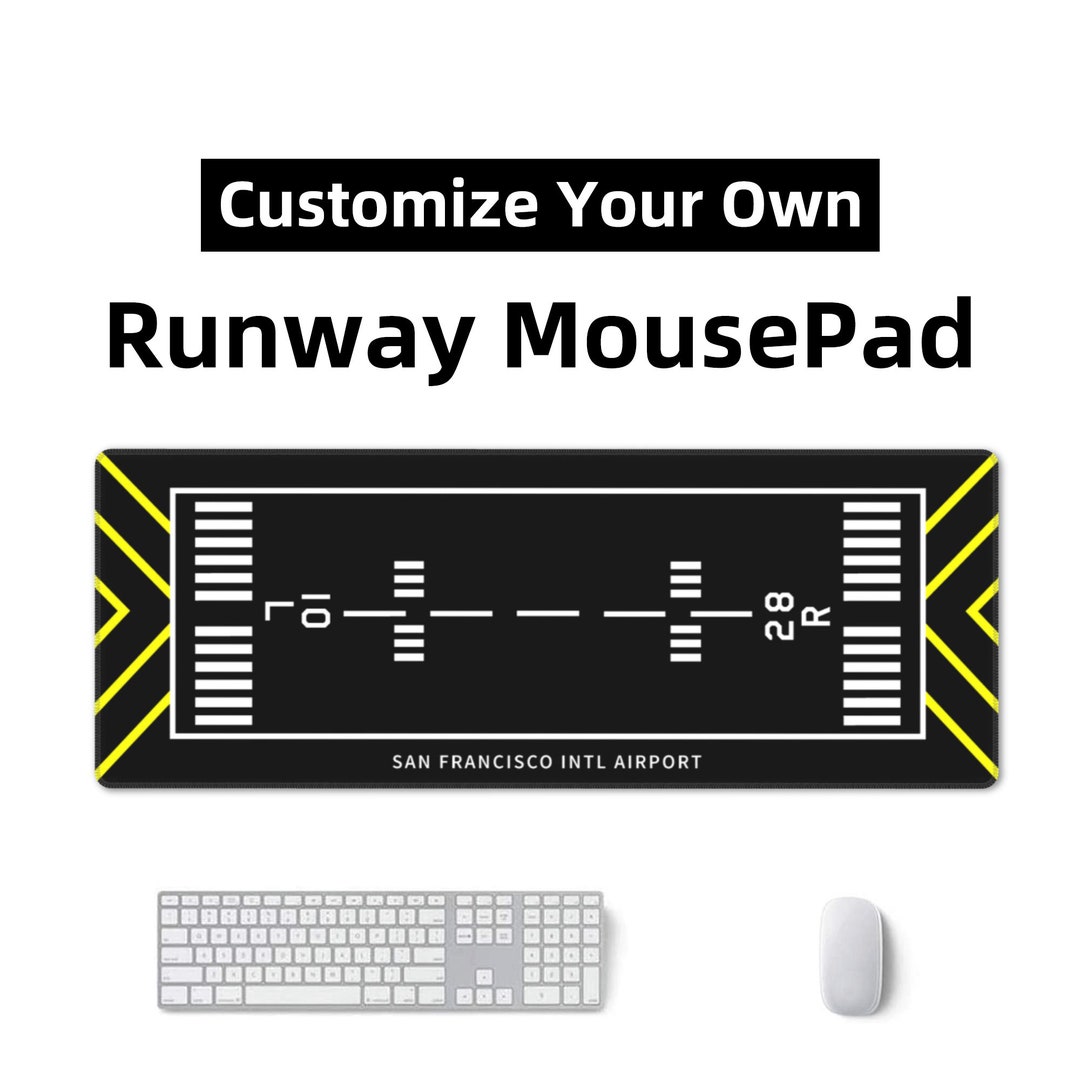 Customizable Airport Runway Extra Large Aviation Mouse Pad. Airline ...