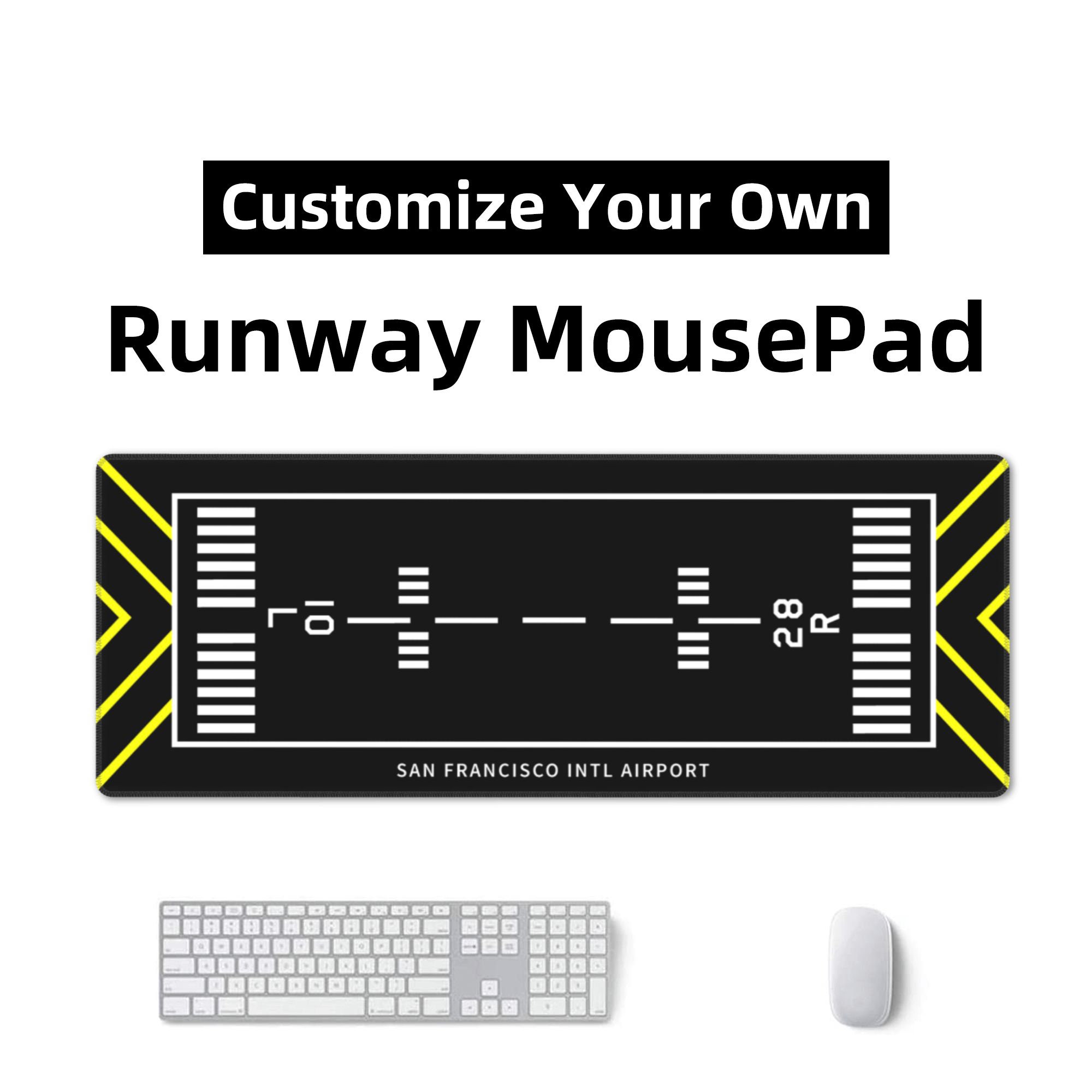 Customizable Airport Runway Extra Large Aviation Mouse Pad. Airline ...