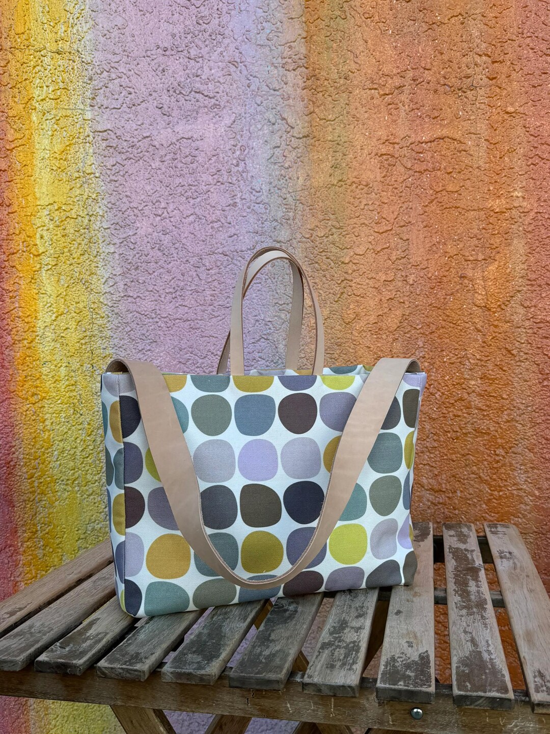 Abstract Pebbles Tote Bag, Abstract Multicolor Tote, Abstract Colorful ...