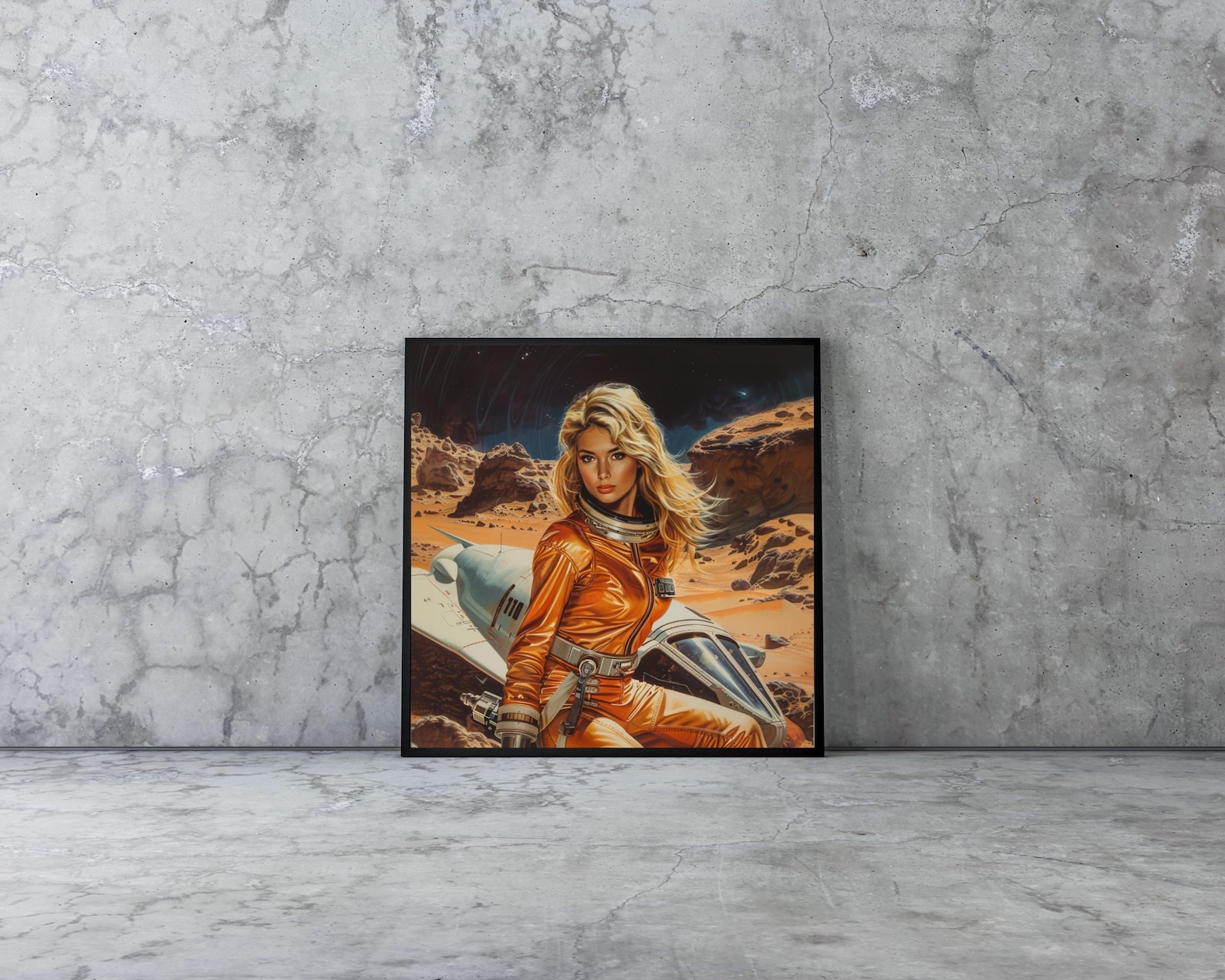 Retro Space Astronaut Poster 50s 'space Gal' Vintage Scifi Collage Art ...