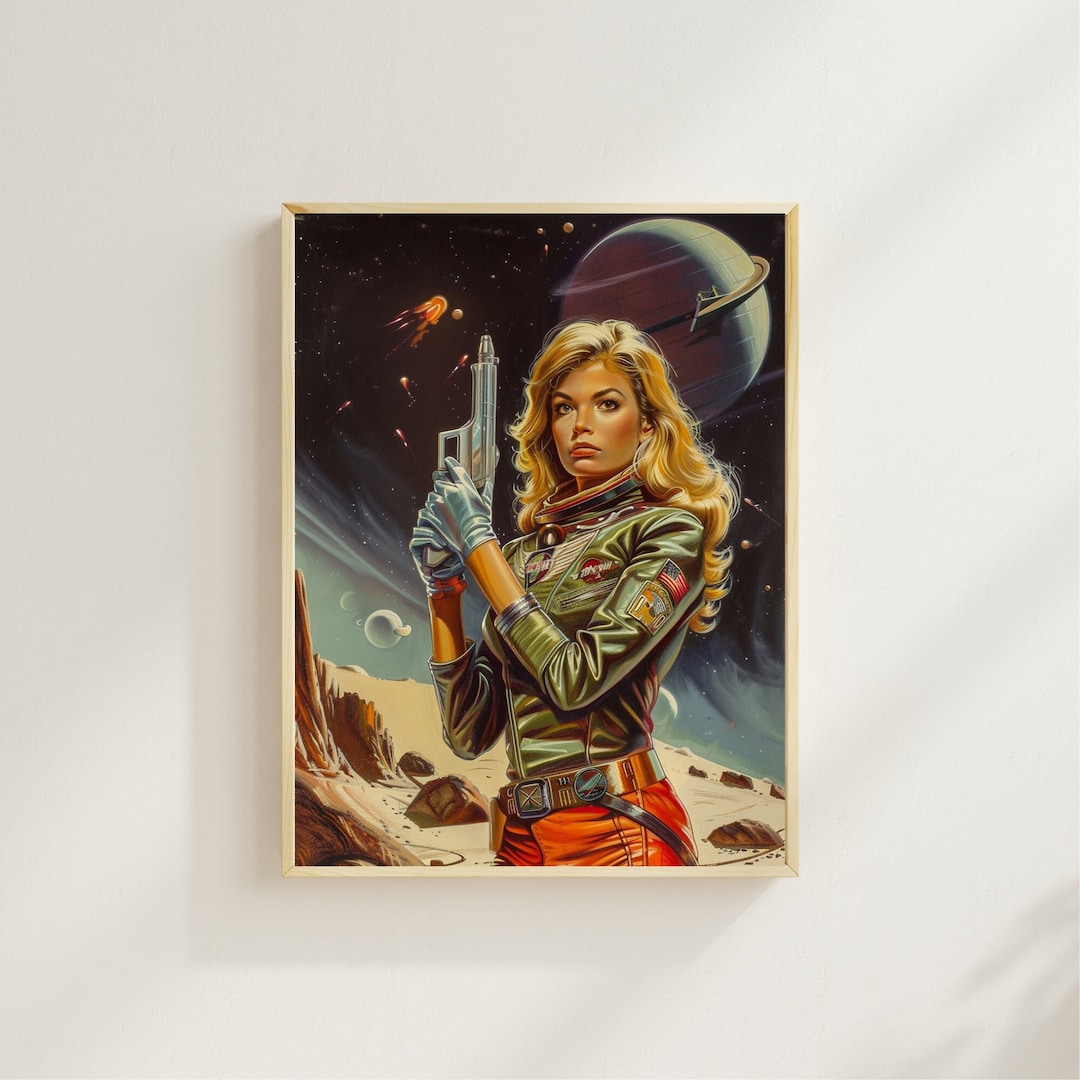 Vintage Astronaut Poster 60s Atomic Age Art 50s Retro Space Poster ...