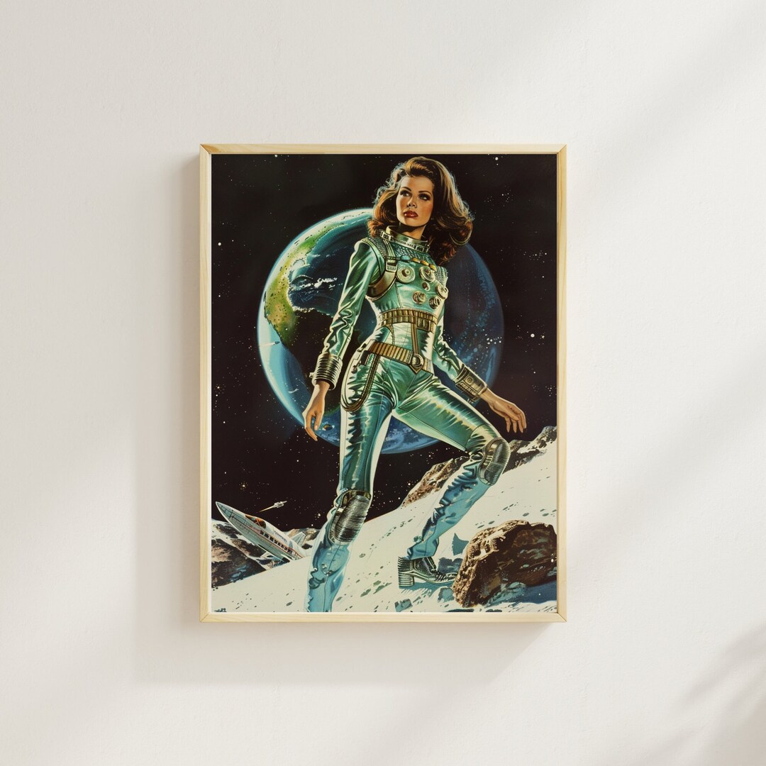 Vintage Astronaut Poster 60s Atomic Age Art 50s Retro Space Poster ...