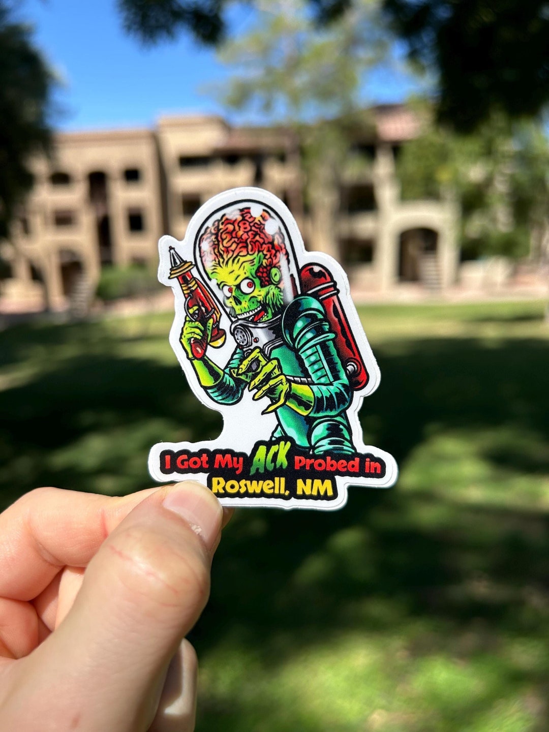Mars Attacks Sticker Alien Sticker UFO Sticker Roswell Sticker Area 51 ...