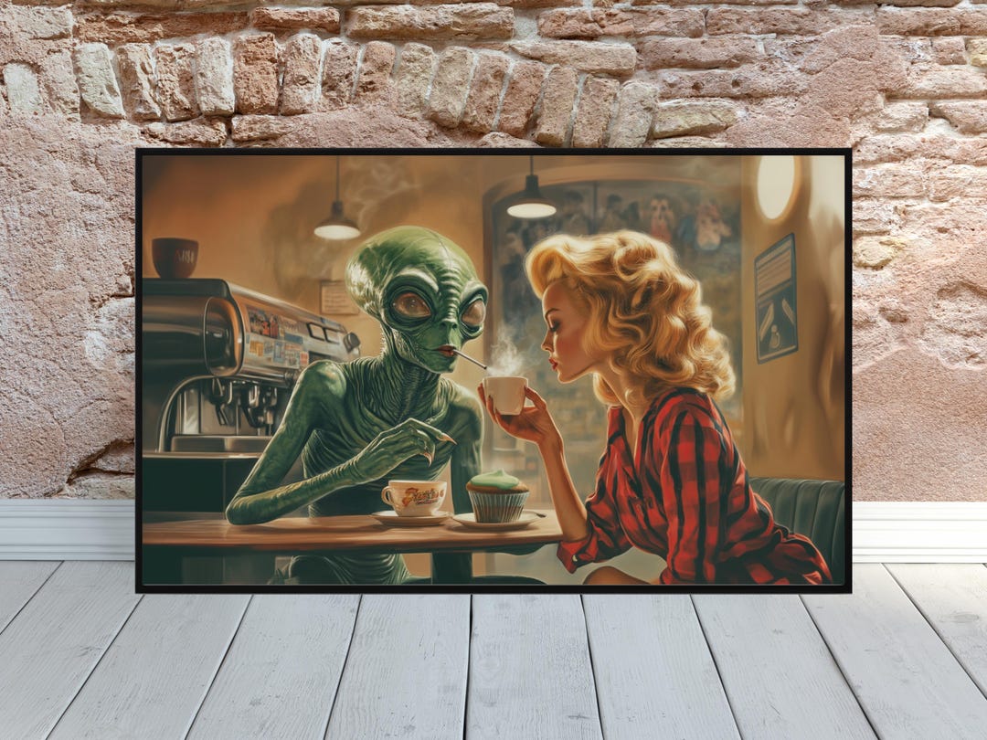 Vintage Alien Poster Vintage 1960's Inspired Alien UFO Sighting Mid ...