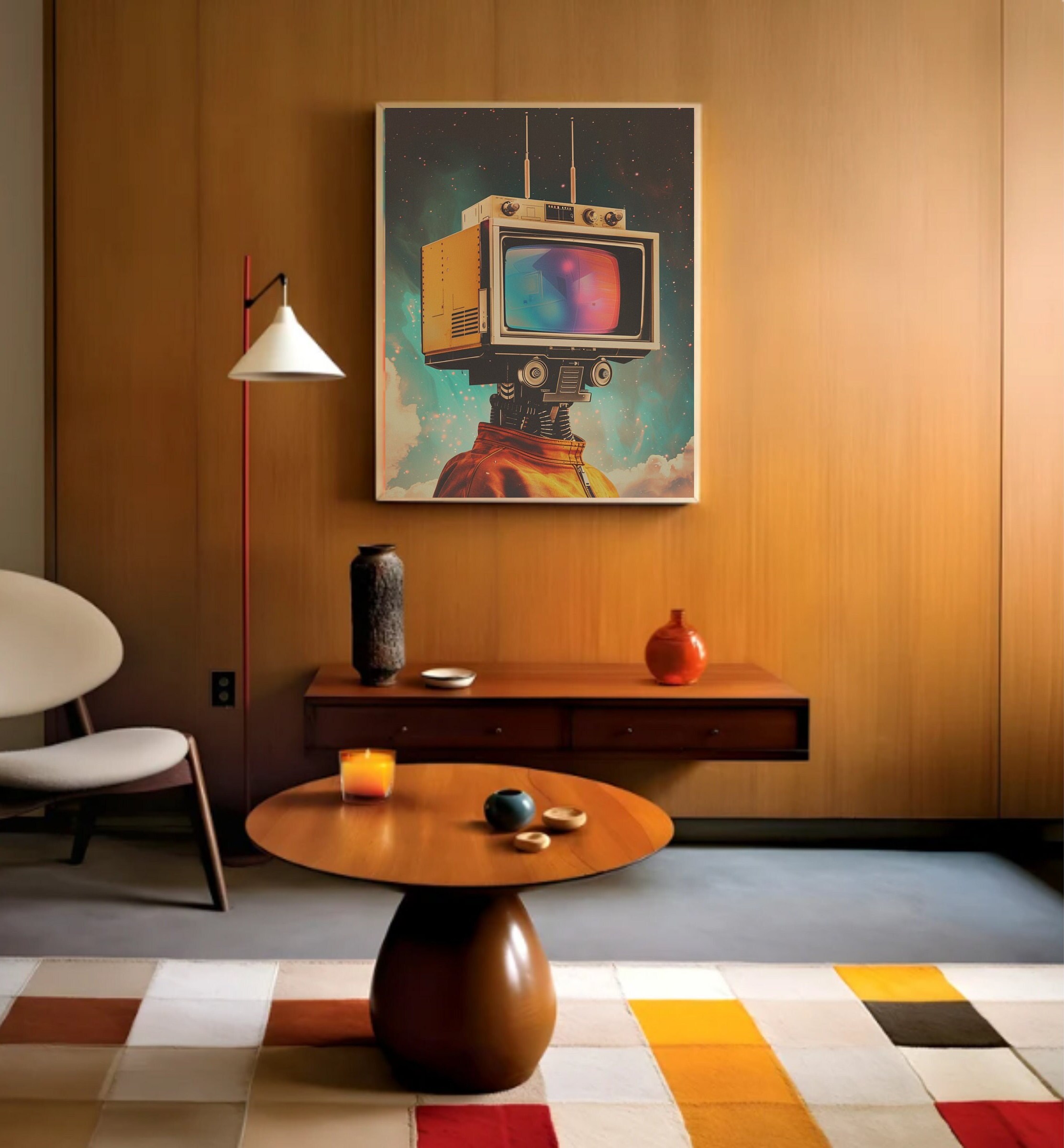 Vintage Robot Poster 80s Style Vintage Robot Scifi Poster Retro ...