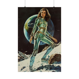 Vintage Astronaut Poster 60s Atomic Age Art 50s Retro Space Poster ...