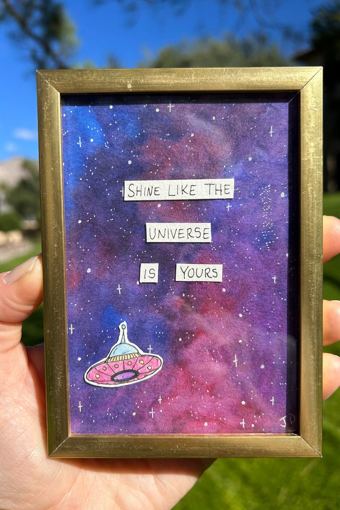 UFO Art Alien Abduction Art Inspirational Art Watercolor Original Art ...