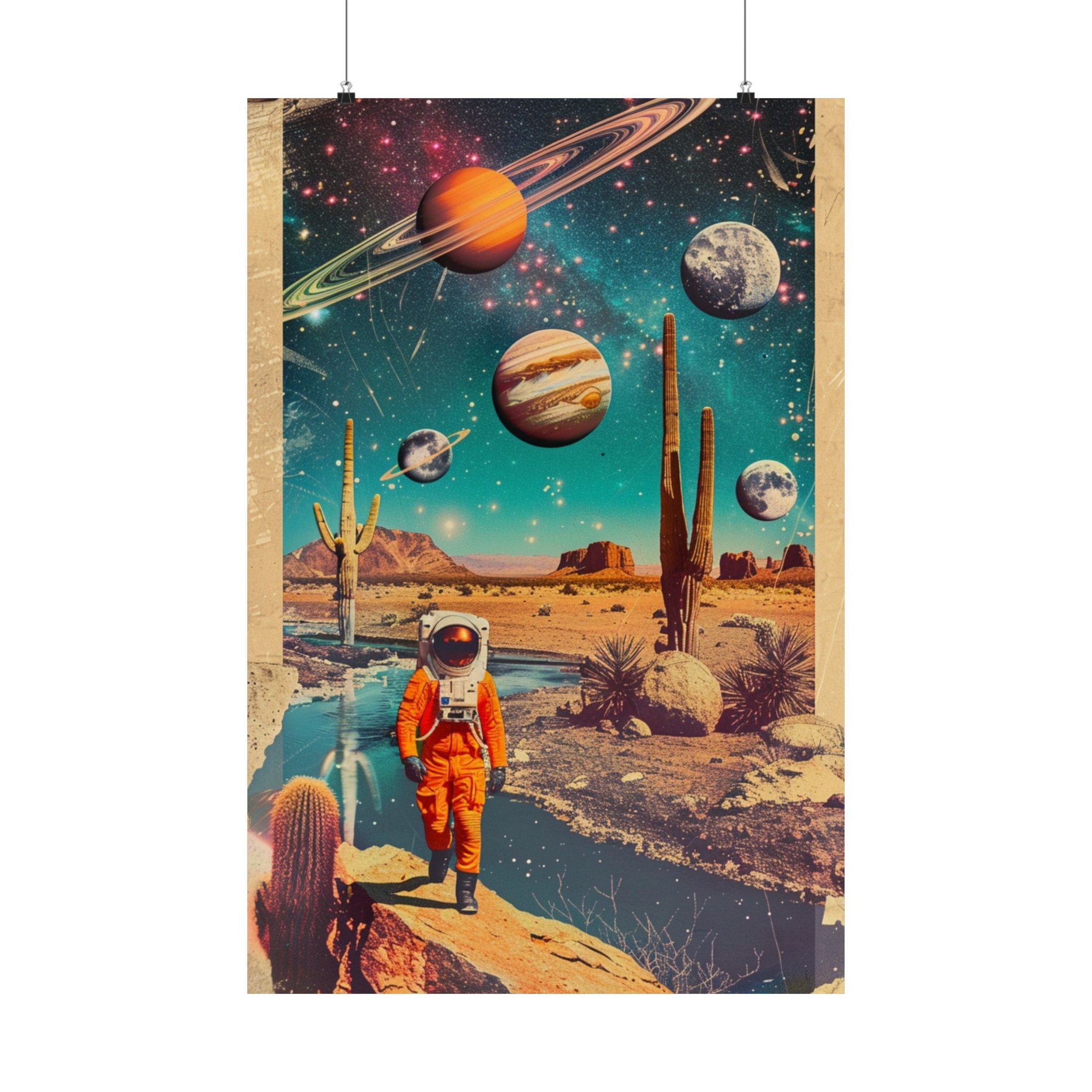Astronaut Wall Art Futuristic Space Art Print Vintage Retro Space ...